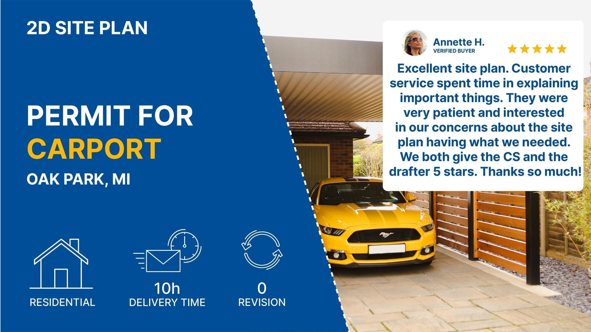 Medium Site Plan – MI Carport Permit Case Study – My Site Plan