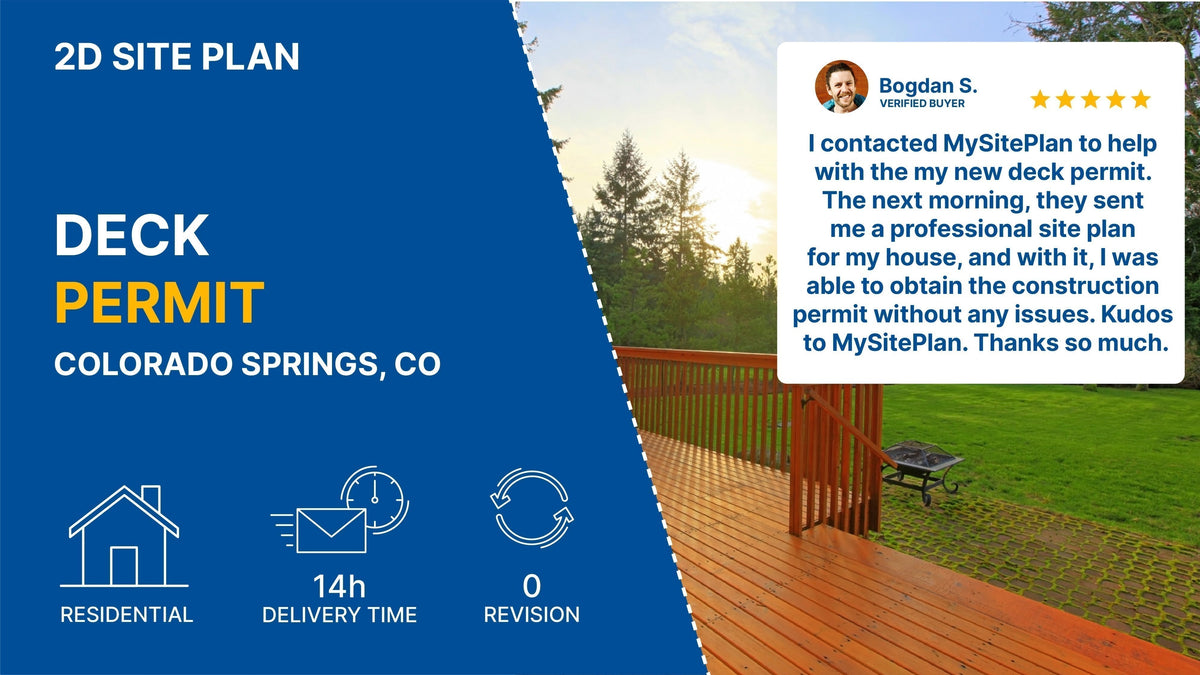 Medium Site Plan For A Deck Permit in Colorado - Case Study – My Site Plan