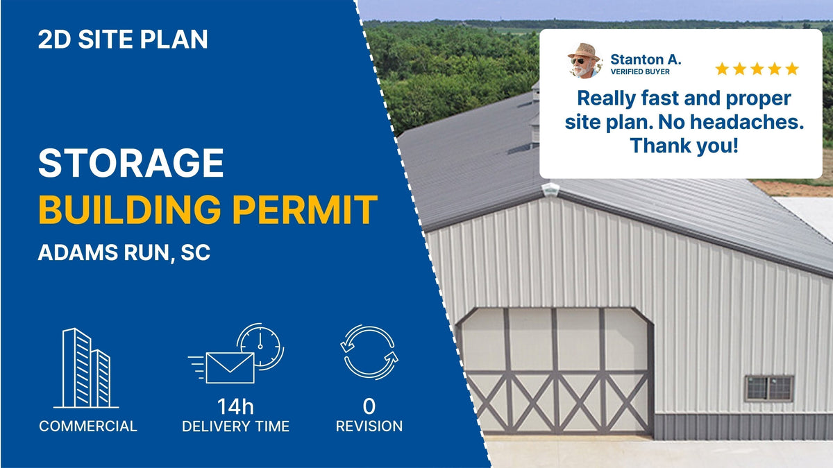 Medium Site Plan – SC Storage Building Permit Case Study – My Site Plan