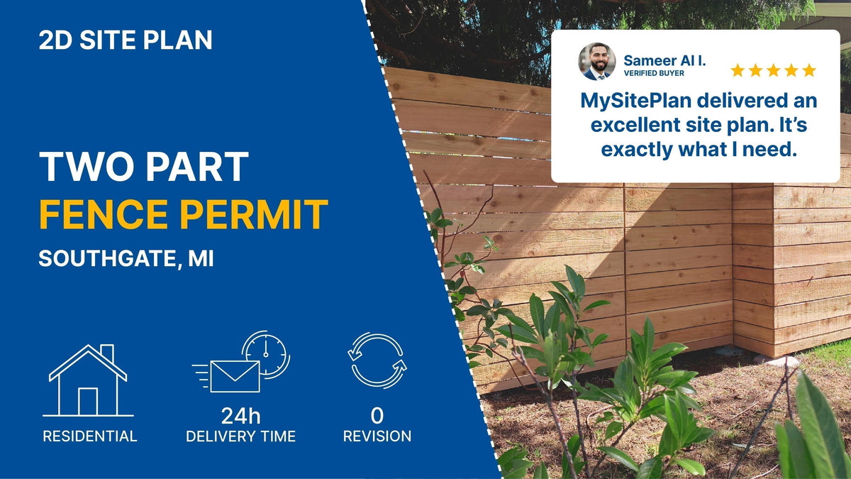 Medium Site Plan For A Two Part Fence Permit in Michigan - Case Study ...
